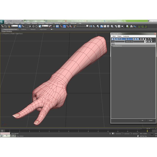female hand peace gesture 3d ma
