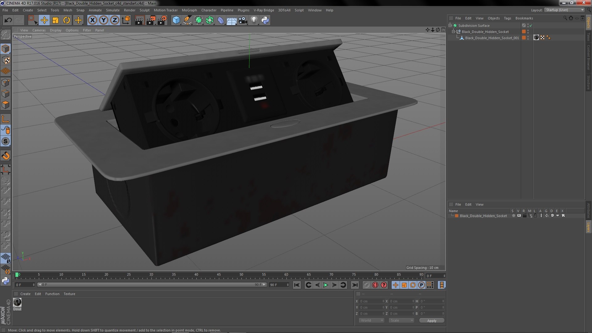 Black Double Hidden Socket 3D Model - TurboSquid 2079673