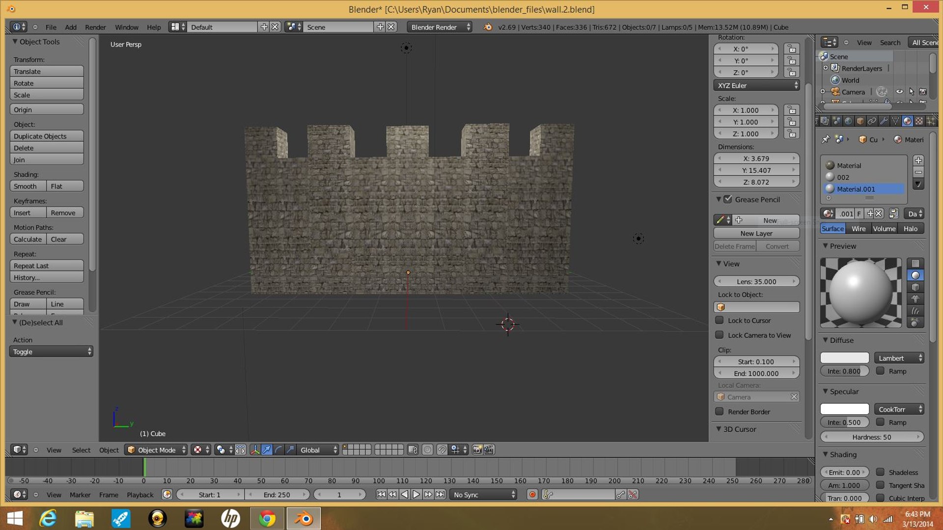 Castle Wall 3d Model