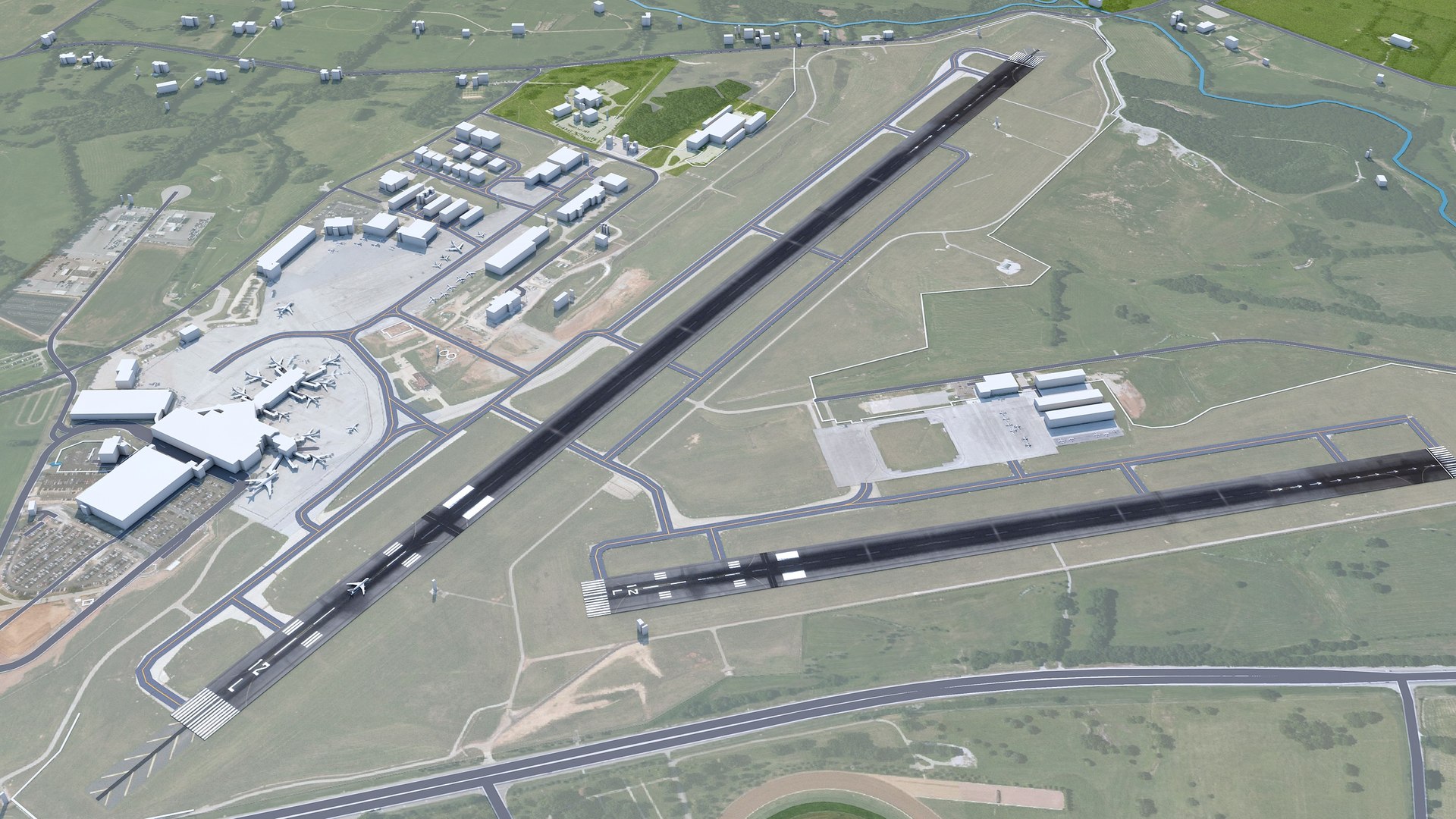 3D model Blue Grass Airport Lexington - TurboSquid 2005114