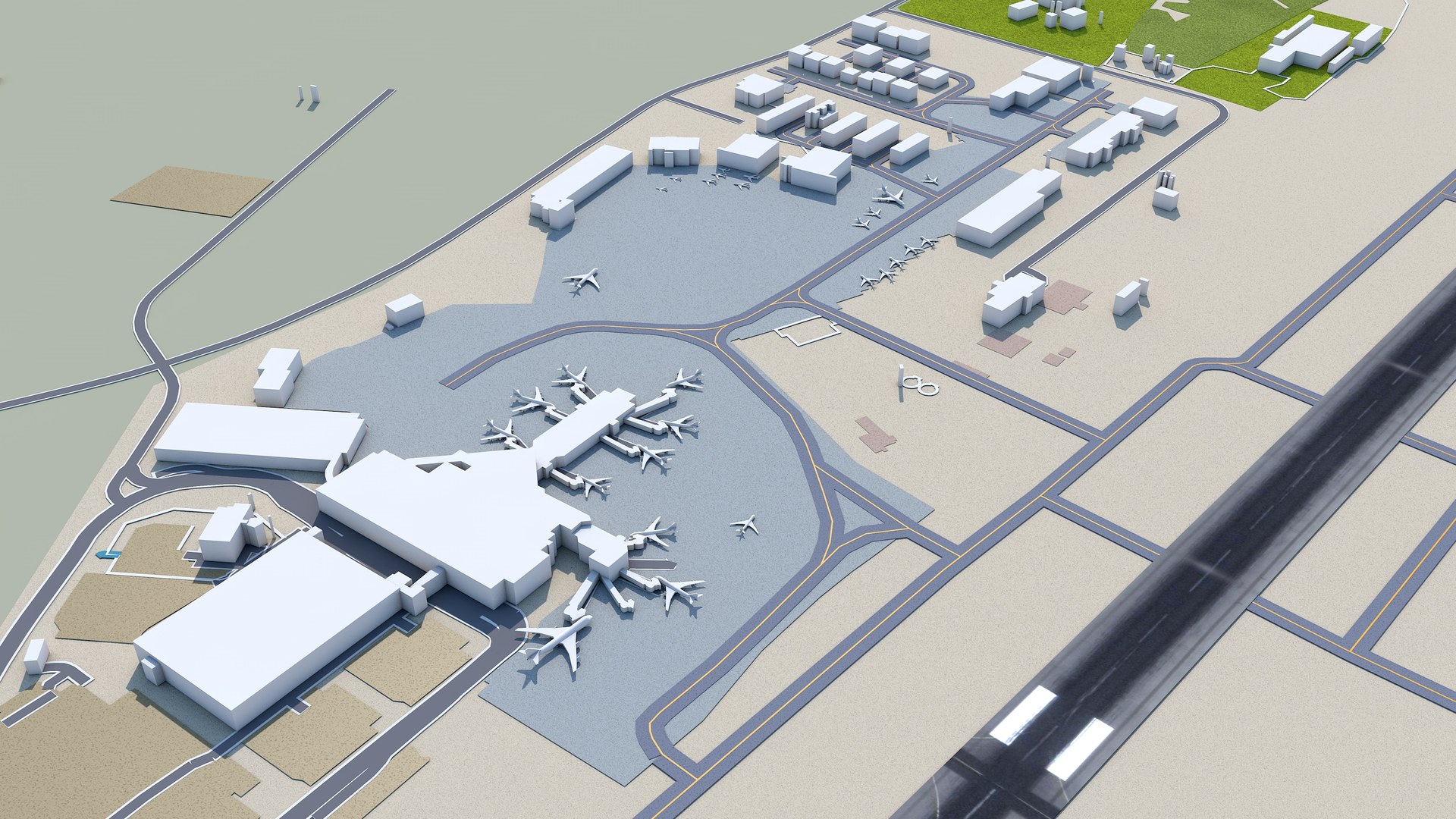 3D model Blue Grass Airport Lexington - TurboSquid 2005114