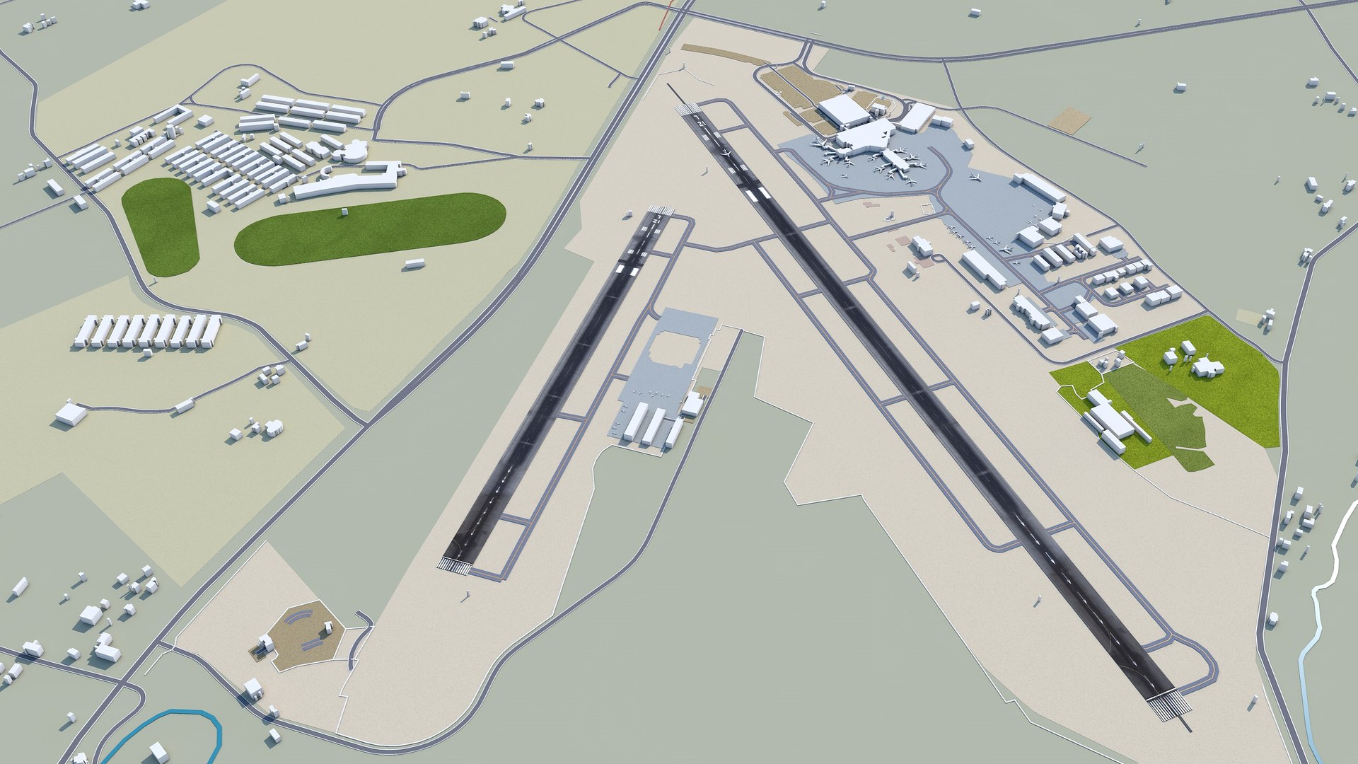 3D model Blue Grass Airport Lexington - TurboSquid 2005114