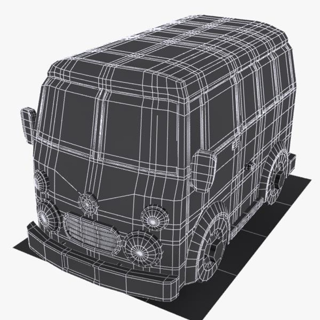 3d Model Cartoon Minibus Bus