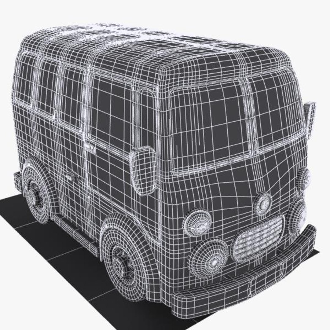 3d Model Cartoon Minibus Bus