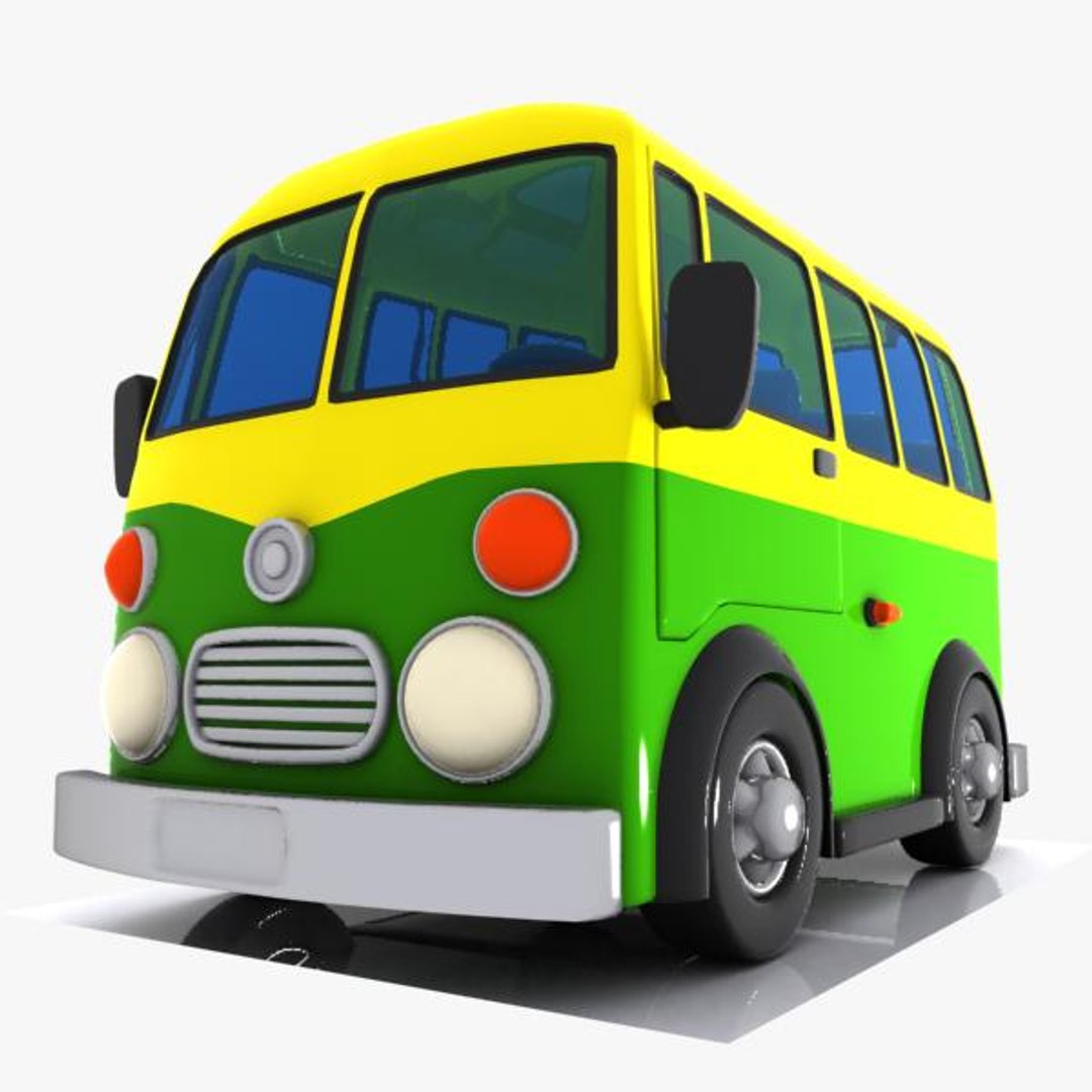 3d Model Cartoon Minibus Bus