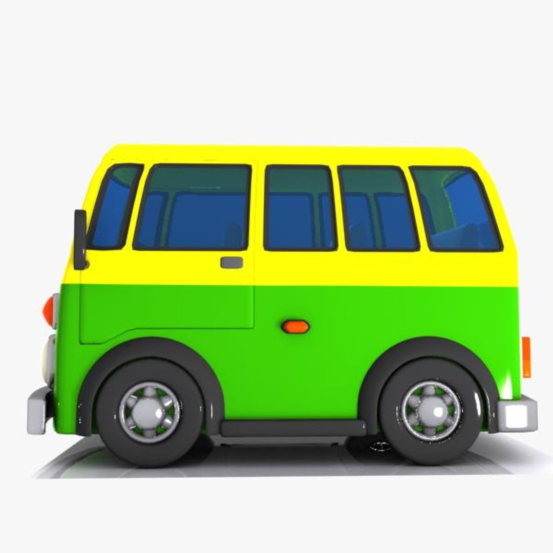 3d Model Cartoon Minibus Bus