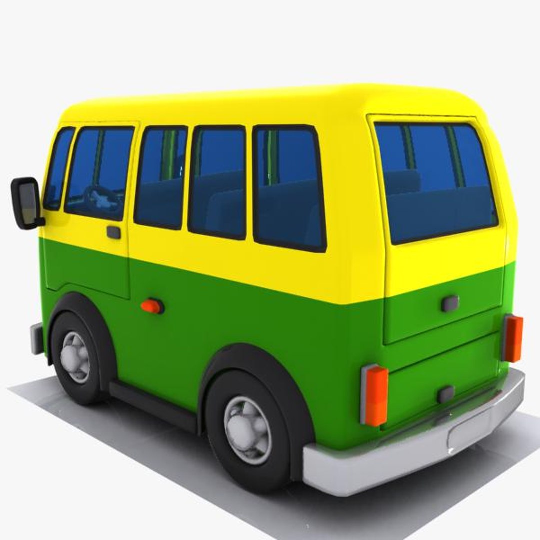 3d Model Cartoon Minibus Bus