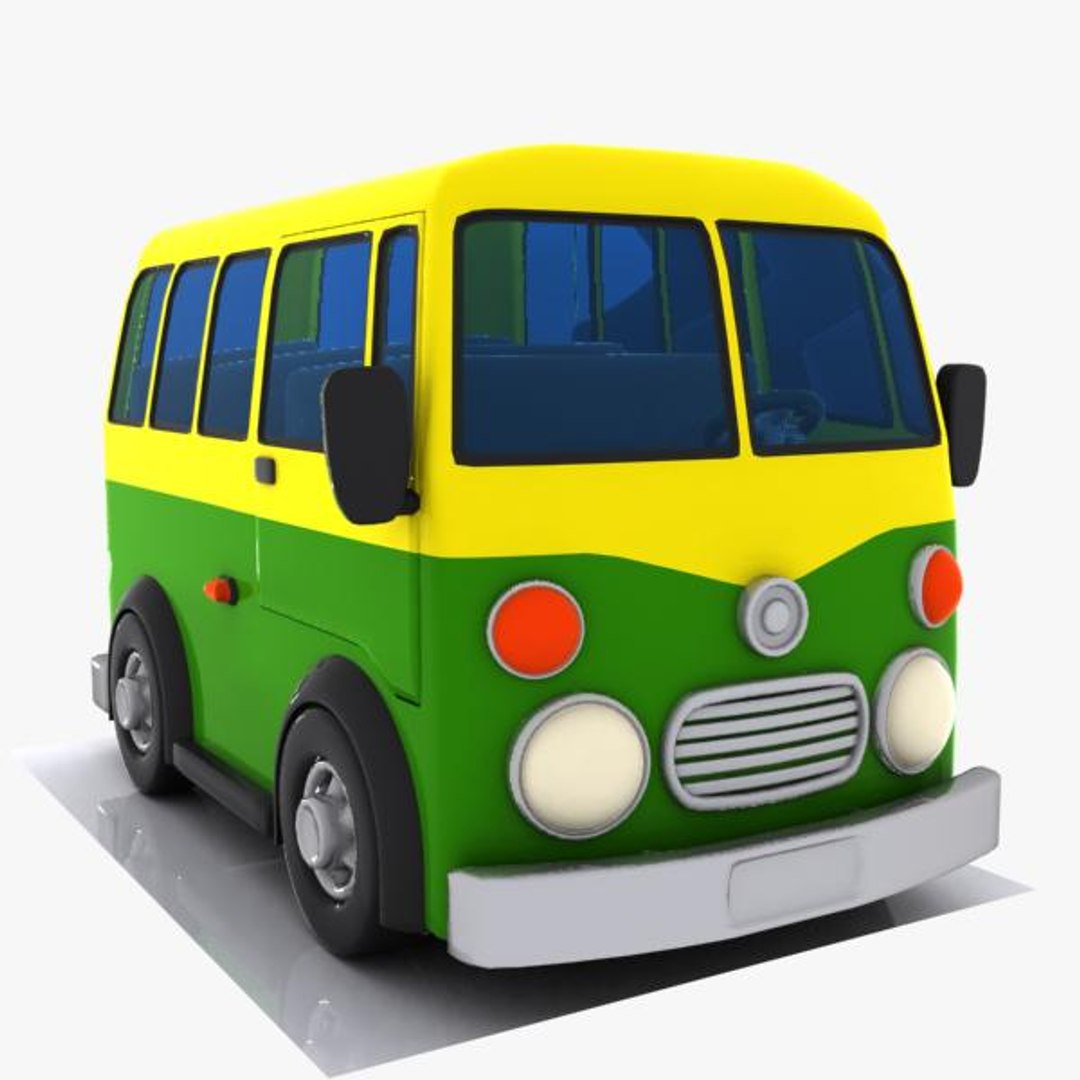 3d Model Cartoon Minibus Bus