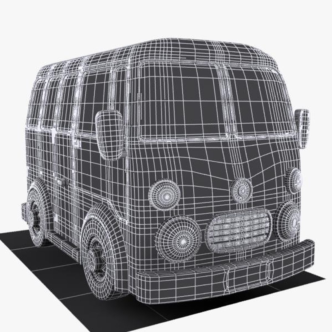 3d Model Cartoon Minibus Bus