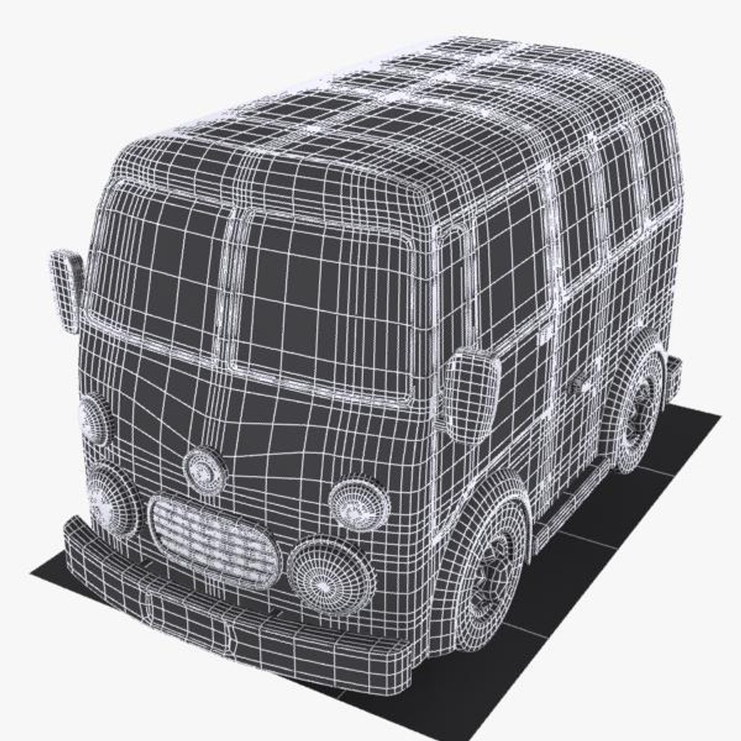 3d Model Cartoon Minibus Bus