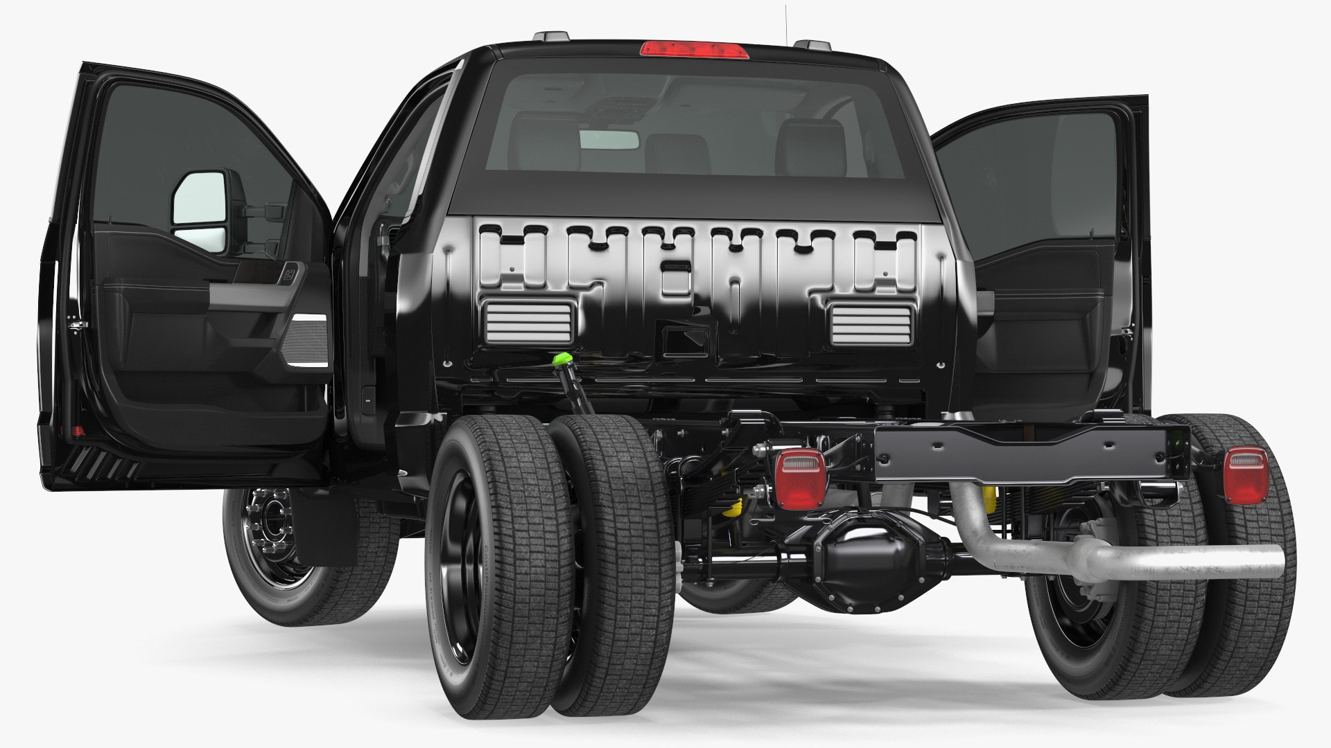 Two Doors Chassis Cab Black Rigged 3D model - TurboSquid 2088901