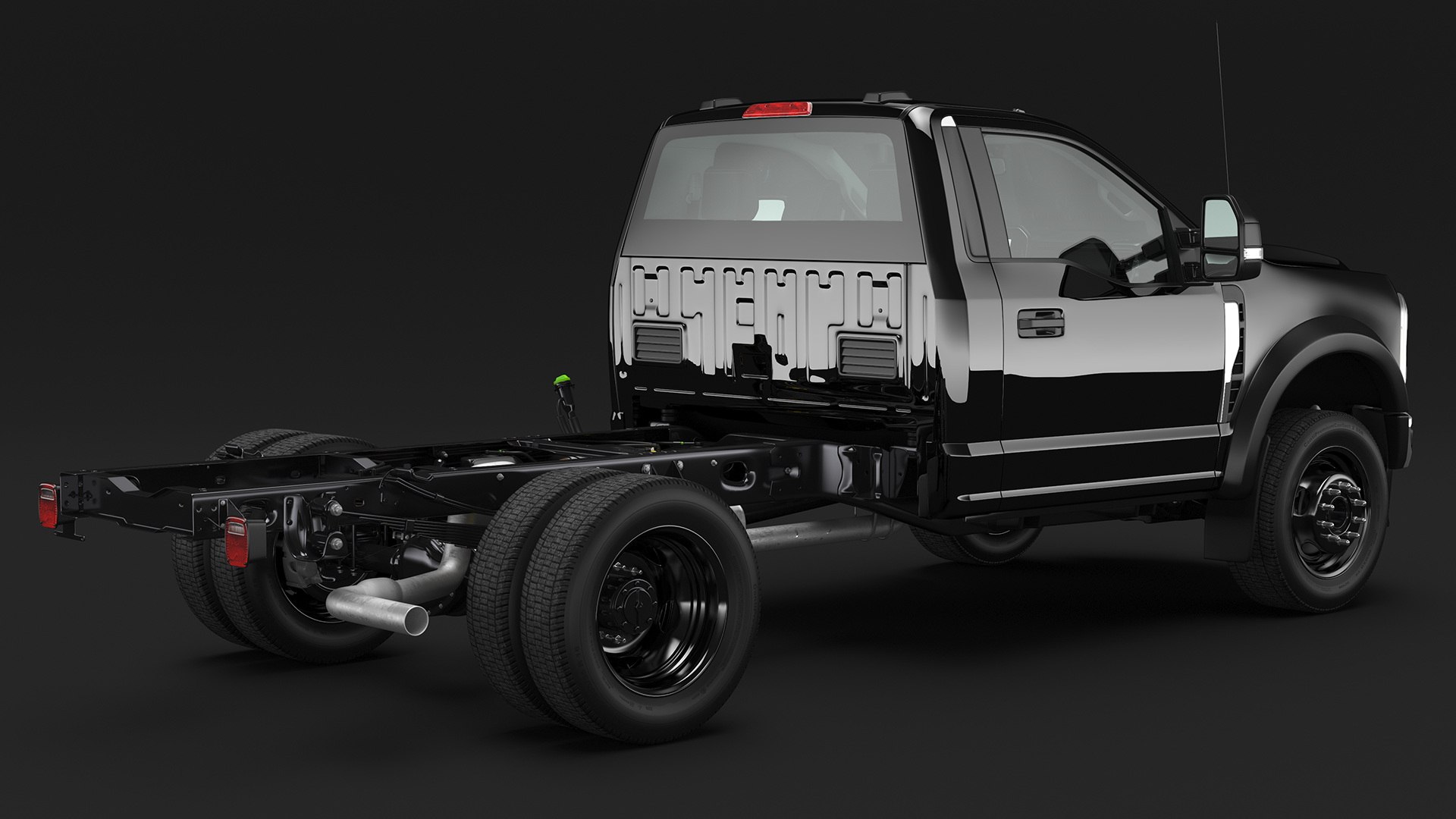 Two Doors Chassis Cab Black Rigged 3D model - TurboSquid 2088901