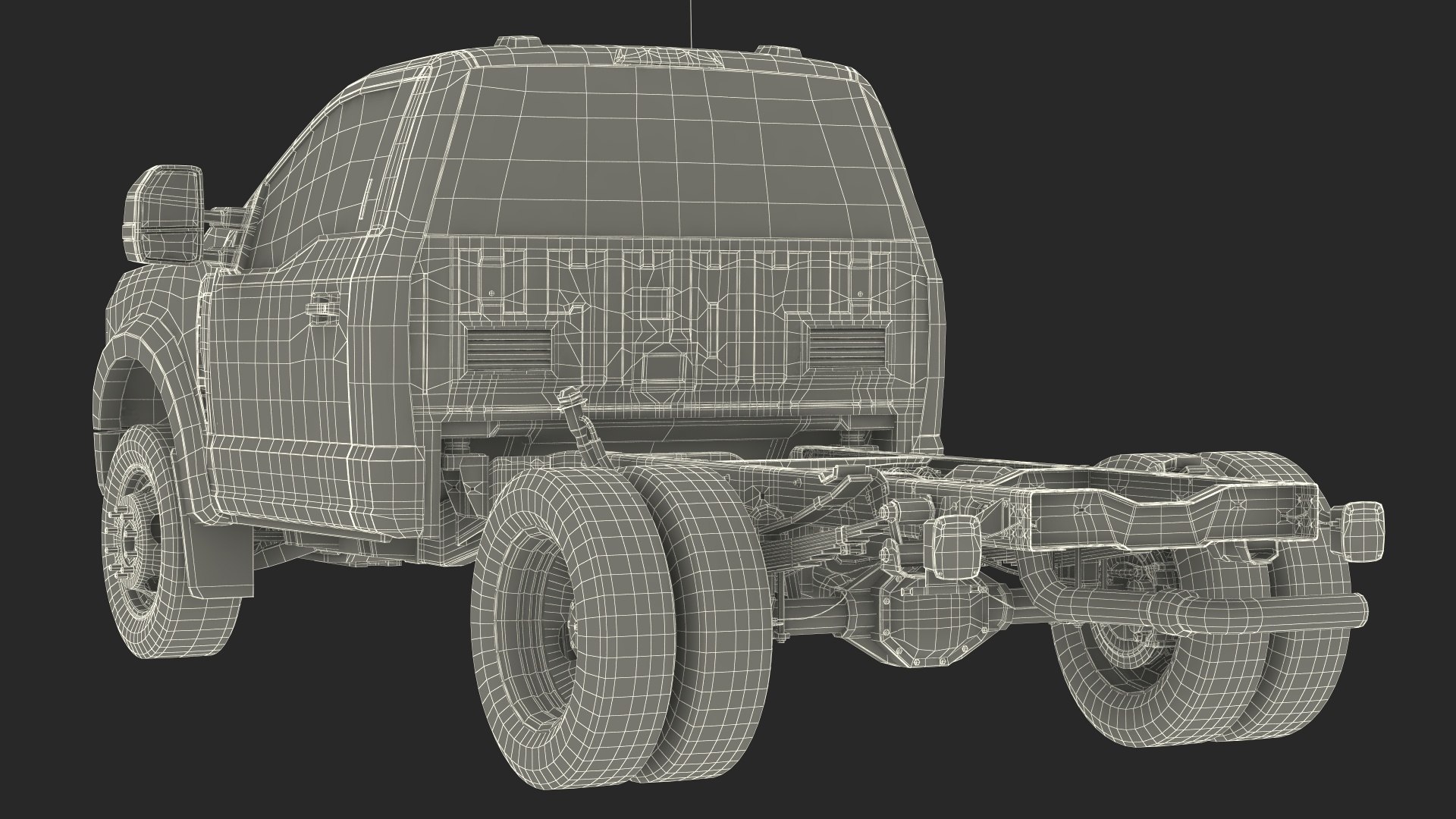Two Doors Chassis Cab Black Rigged 3D model - TurboSquid 2088901