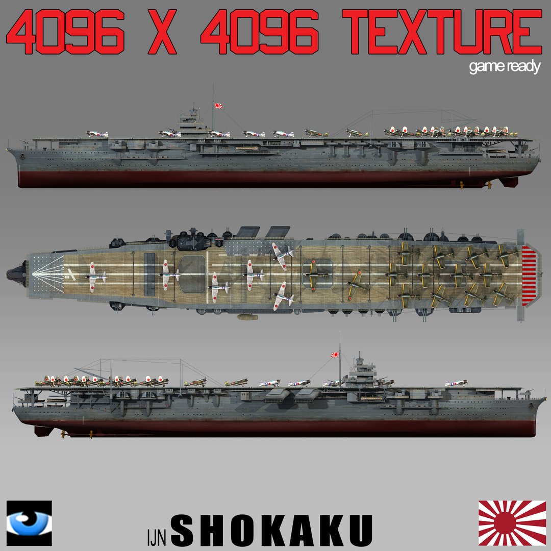 3D Japanese Shokaku - TurboSquid 1345375