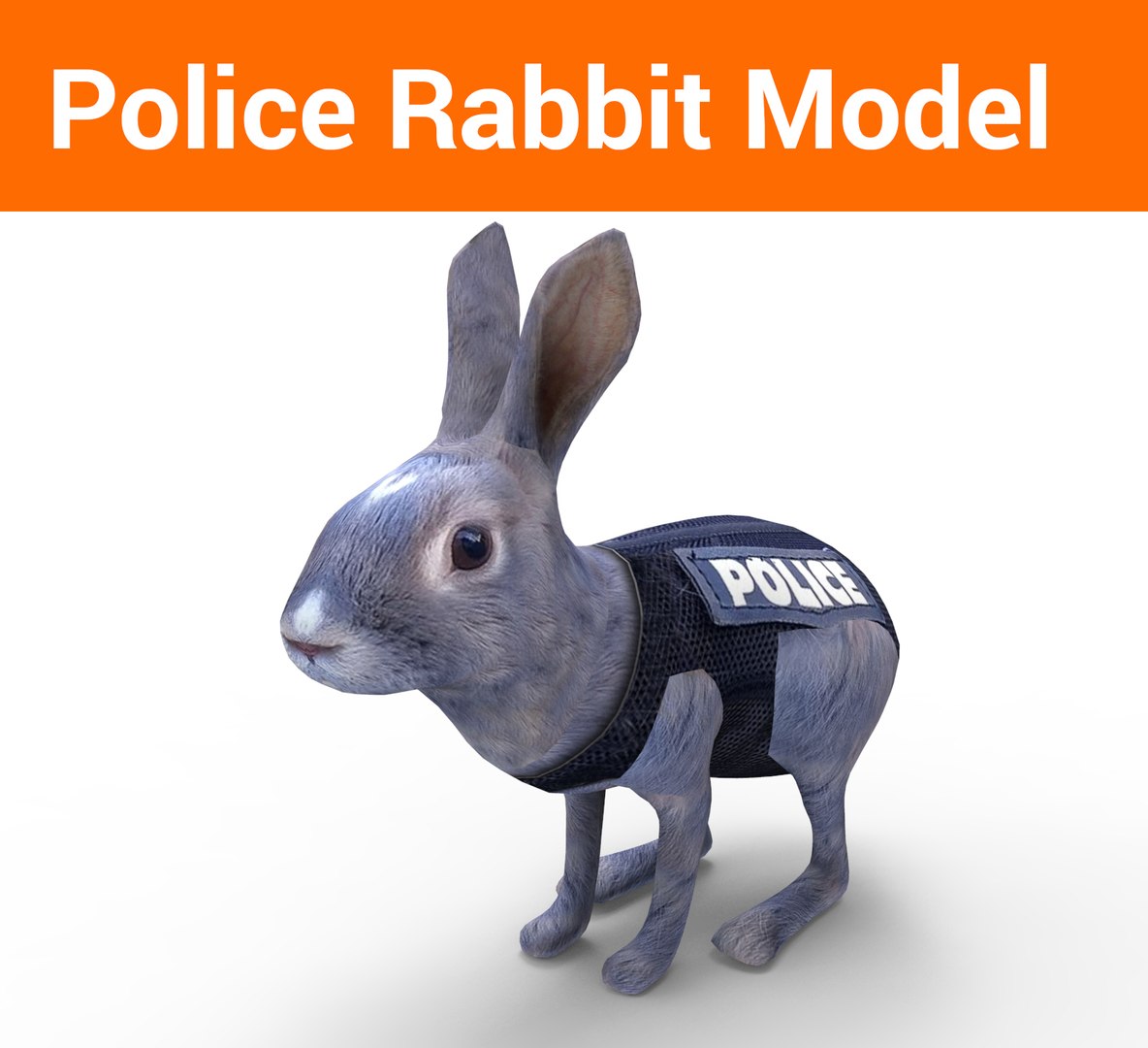 3D Police Rabbit - TurboSquid 1194026