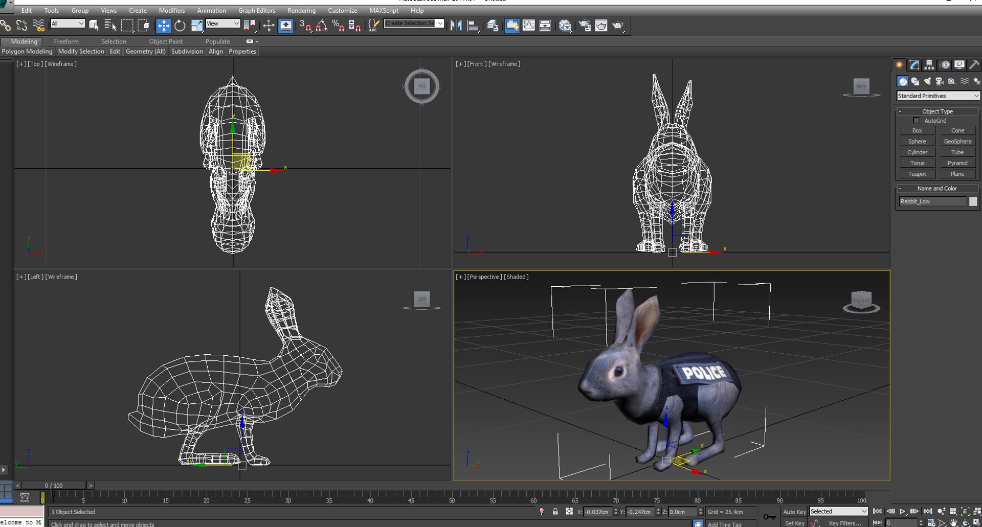 3D Police Rabbit - TurboSquid 1194026