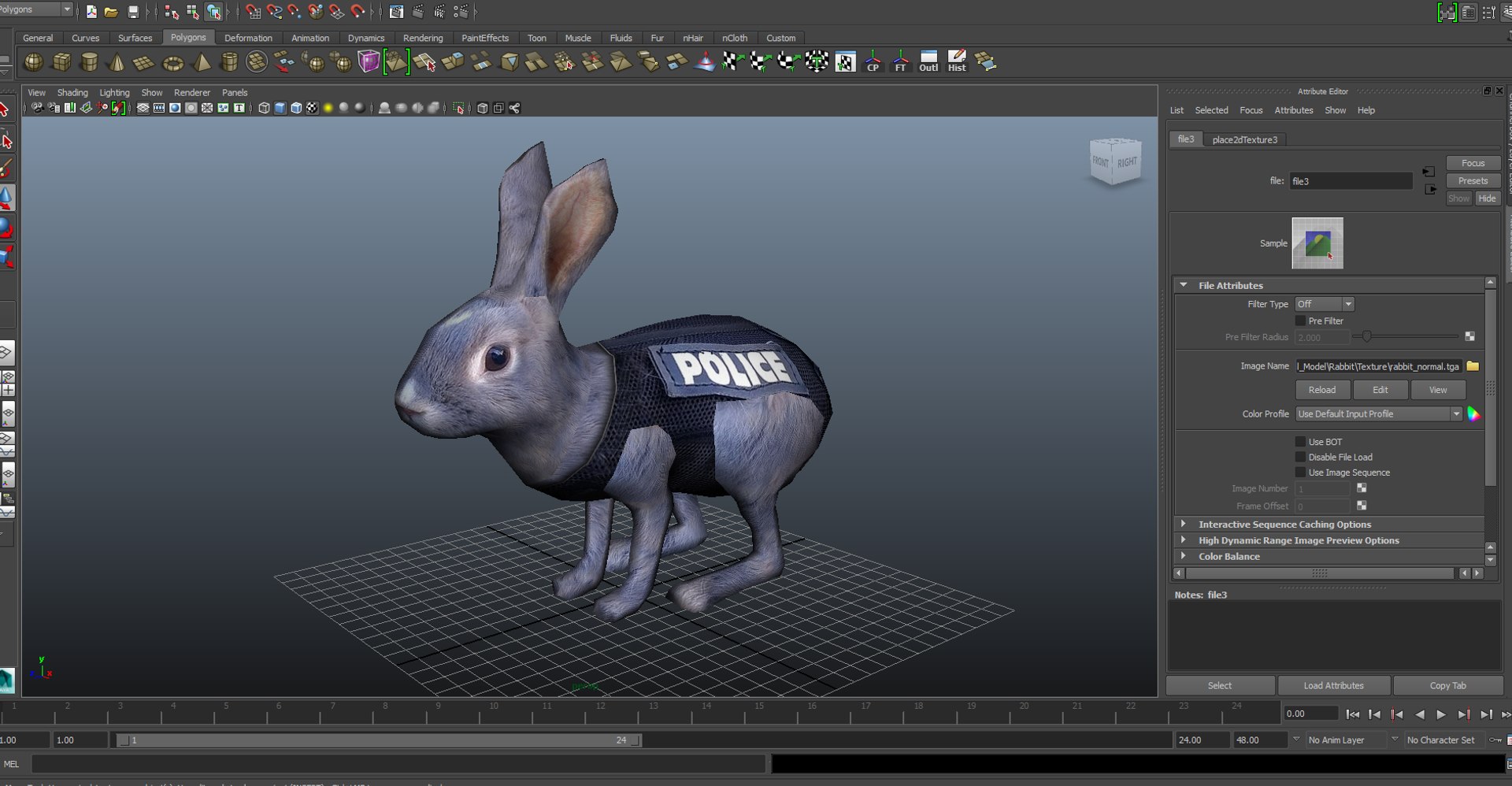 3D Police Rabbit - TurboSquid 1194026