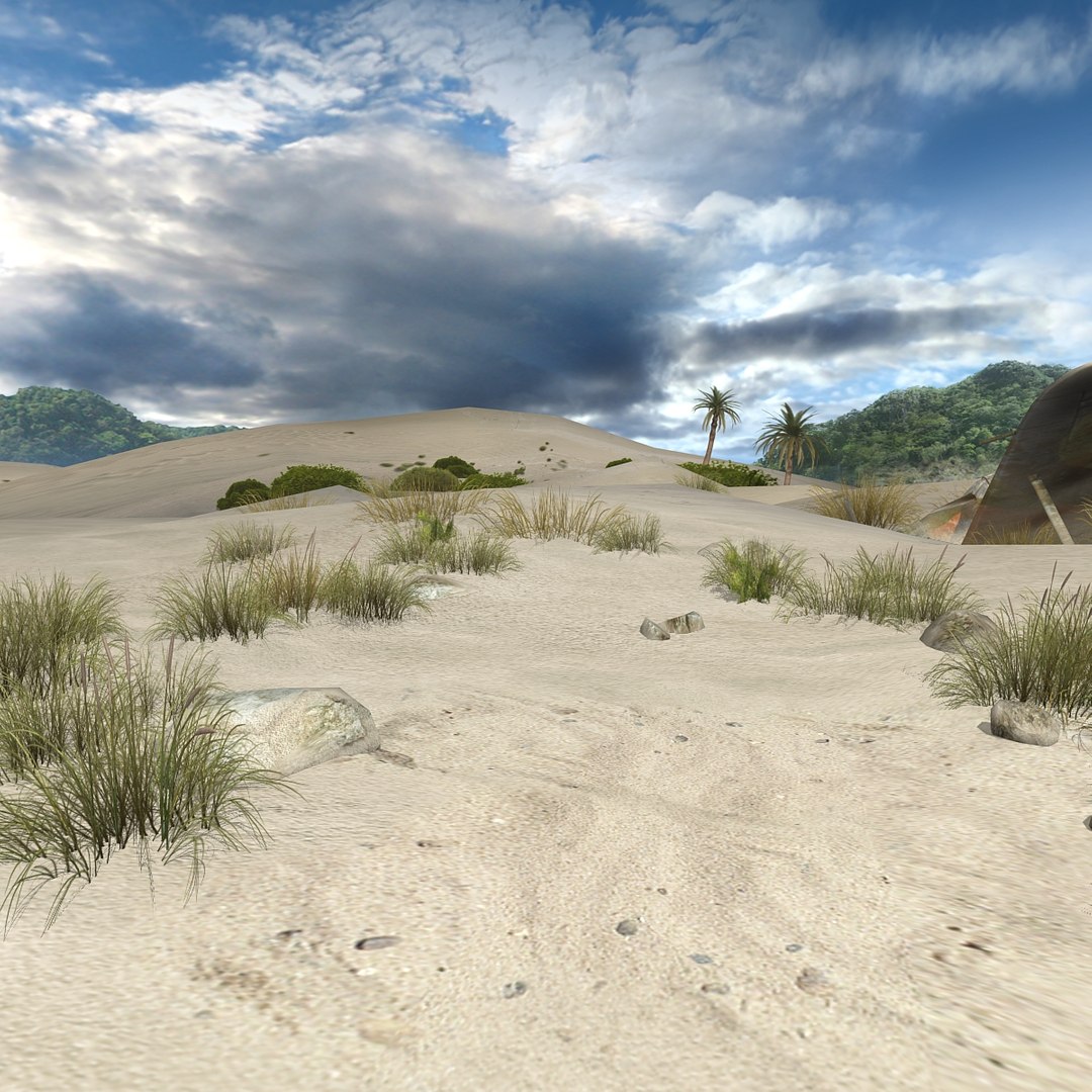 3d model desert island