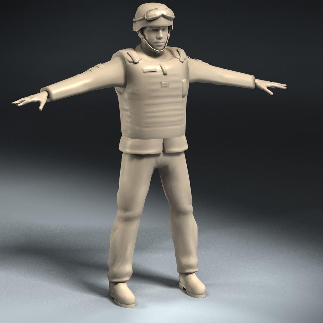Army Soldier Multicam Bdu 3d Model