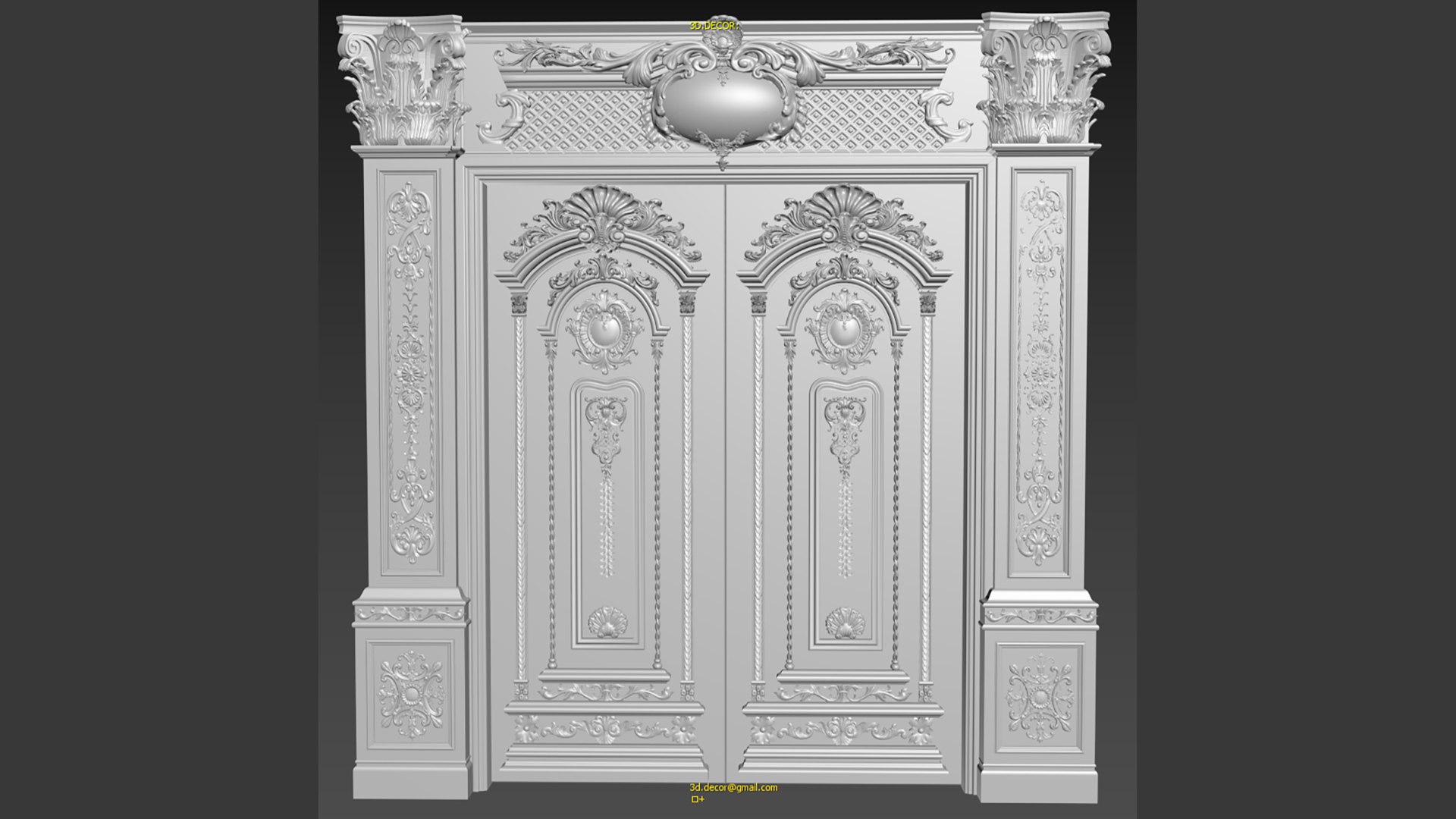 3D Royal Style Gold Plated Classic Door - TurboSquid 2087525
