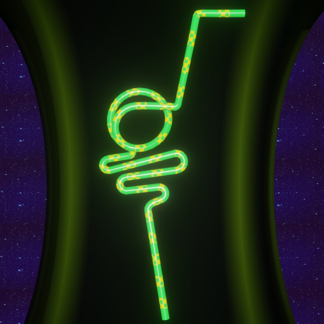 3D Crazy Straw Letter O - TurboSquid 1801302