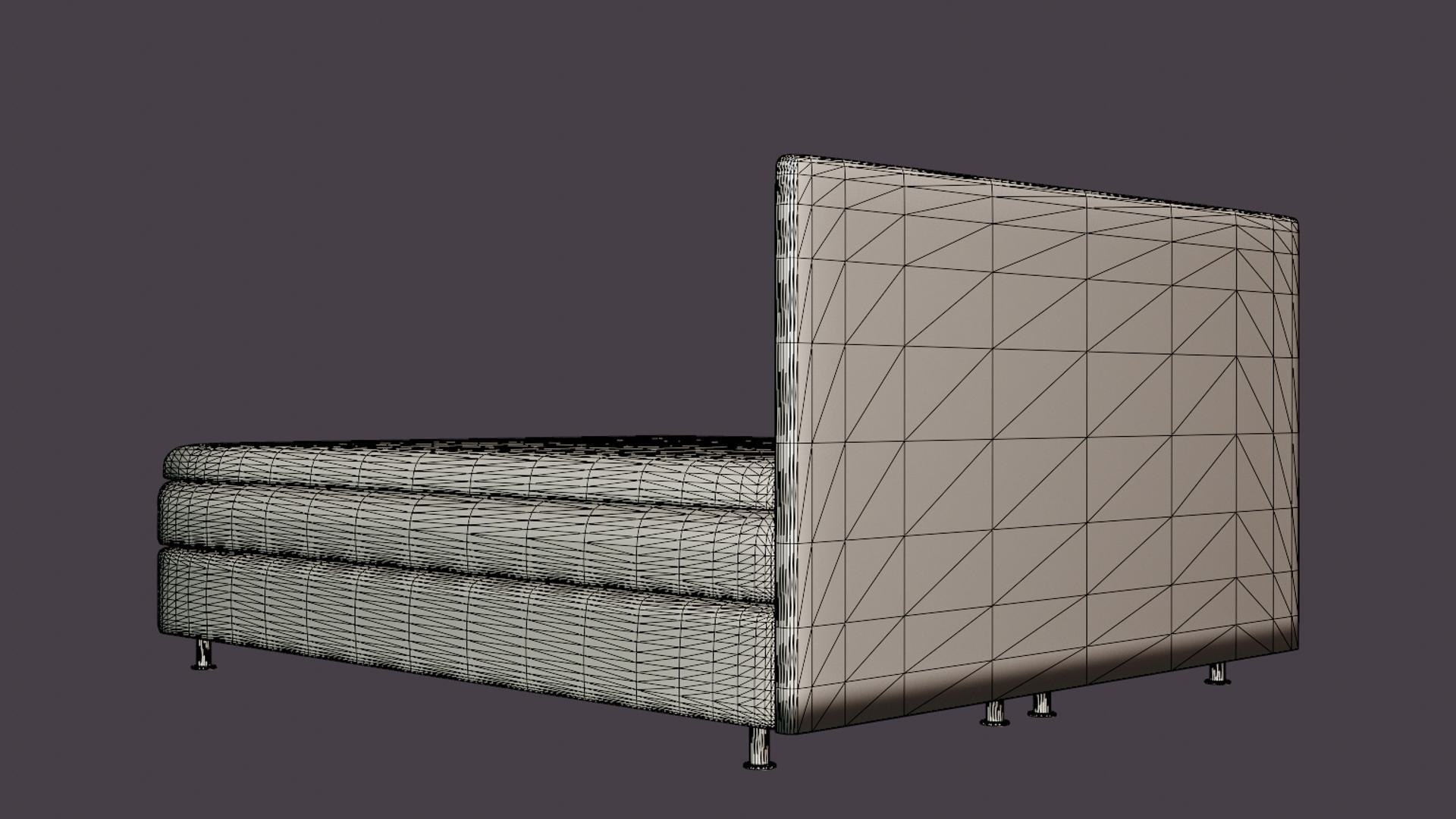 3D Layla Continental Bed 160 Light Gray - TurboSquid 2232769