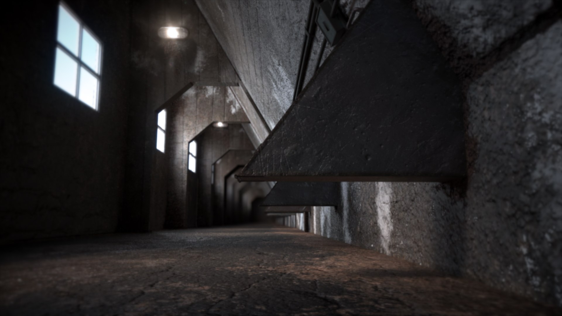 3D Abandoned Interior Corridor - TurboSquid 2096508