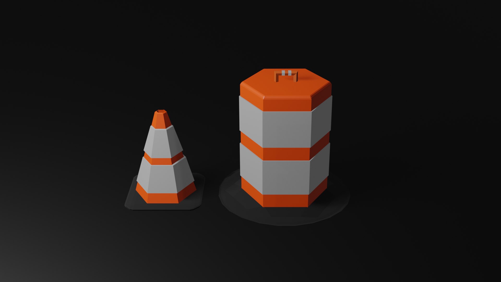 3D Lowpoly Set Of 2 Traffic Cones Model - TurboSquid 1970575