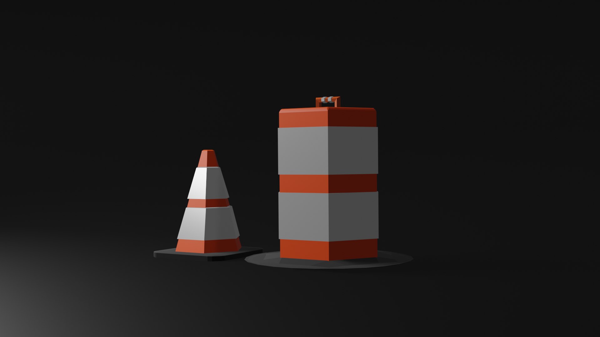 3D Lowpoly Set Of 2 Traffic Cones Model - TurboSquid 1970575
