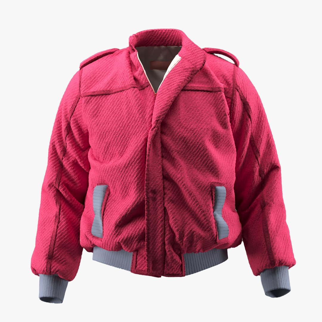 3D magenta jacket model - TurboSquid 2003155