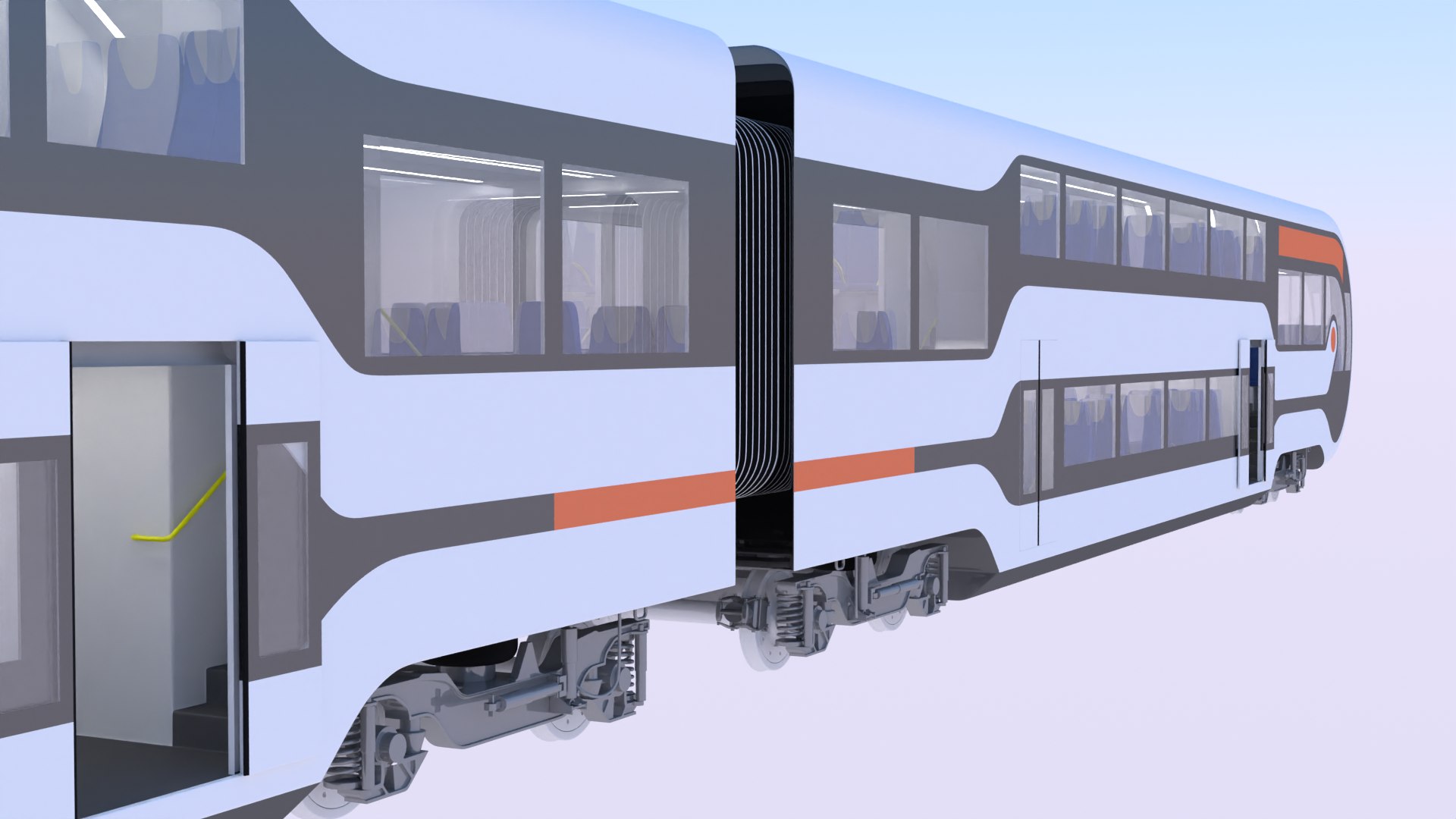 3D Model Doubledeck And Monorail Trains - TurboSquid 2016469