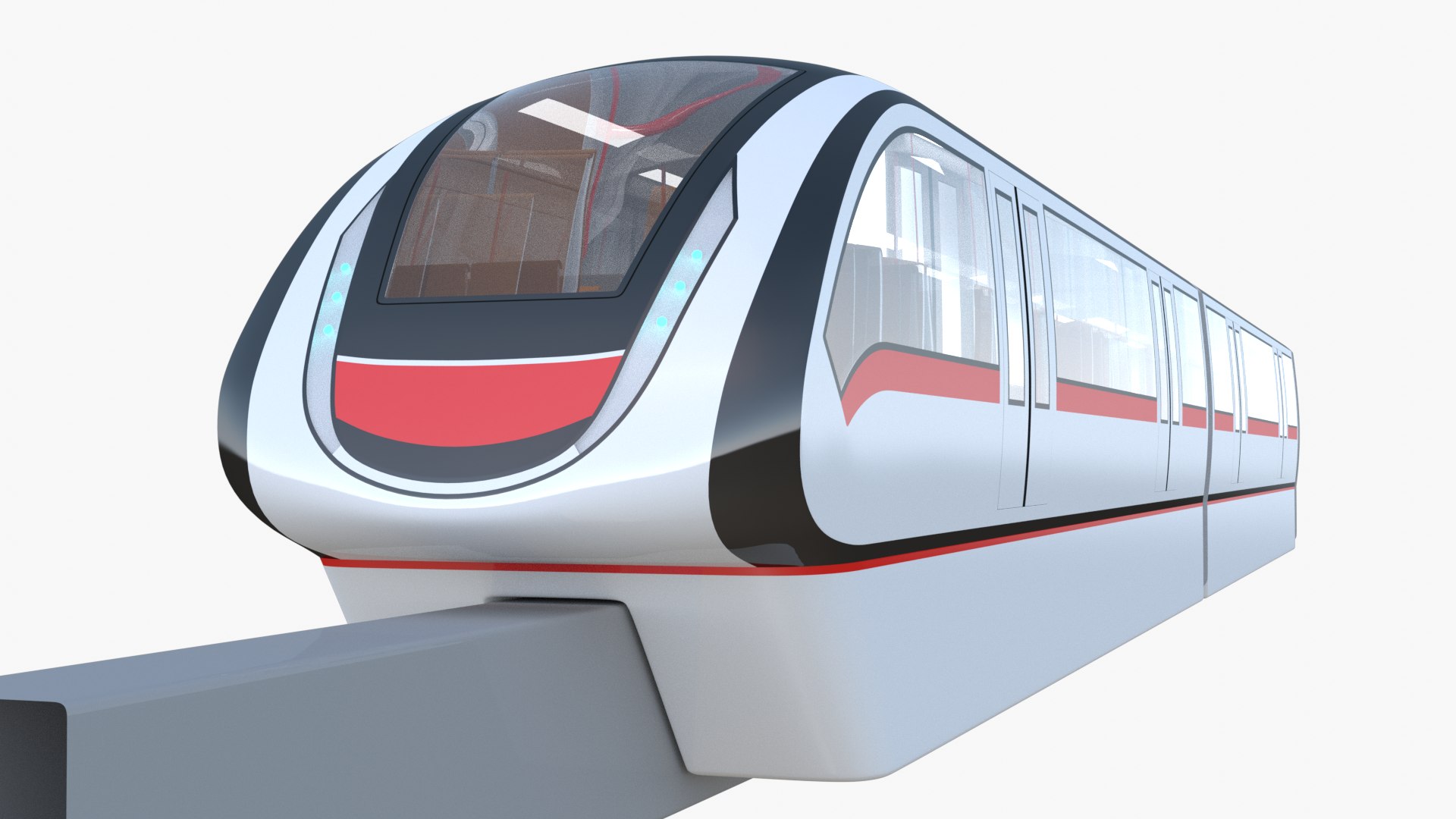 3D Model Doubledeck And Monorail Trains - TurboSquid 2016469
