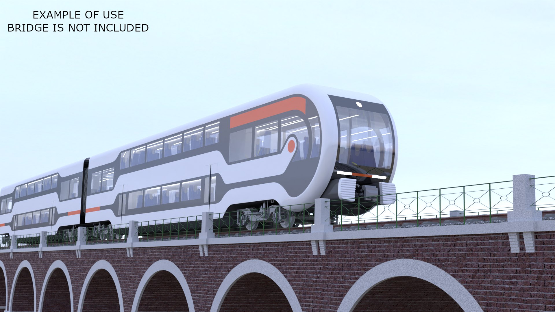3D Model Doubledeck And Monorail Trains - TurboSquid 2016469