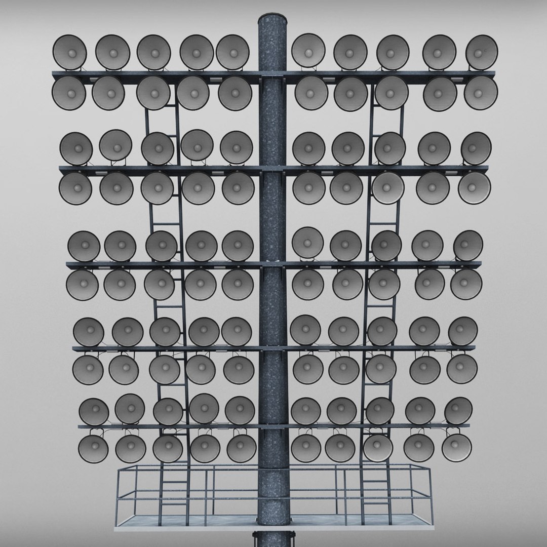Rounded Stadium Lights Large 3d Max