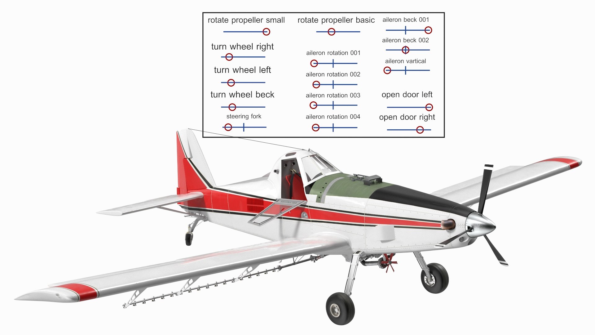 3D Agricultural Aircraft White Rigged Model - TurboSquid 2163541