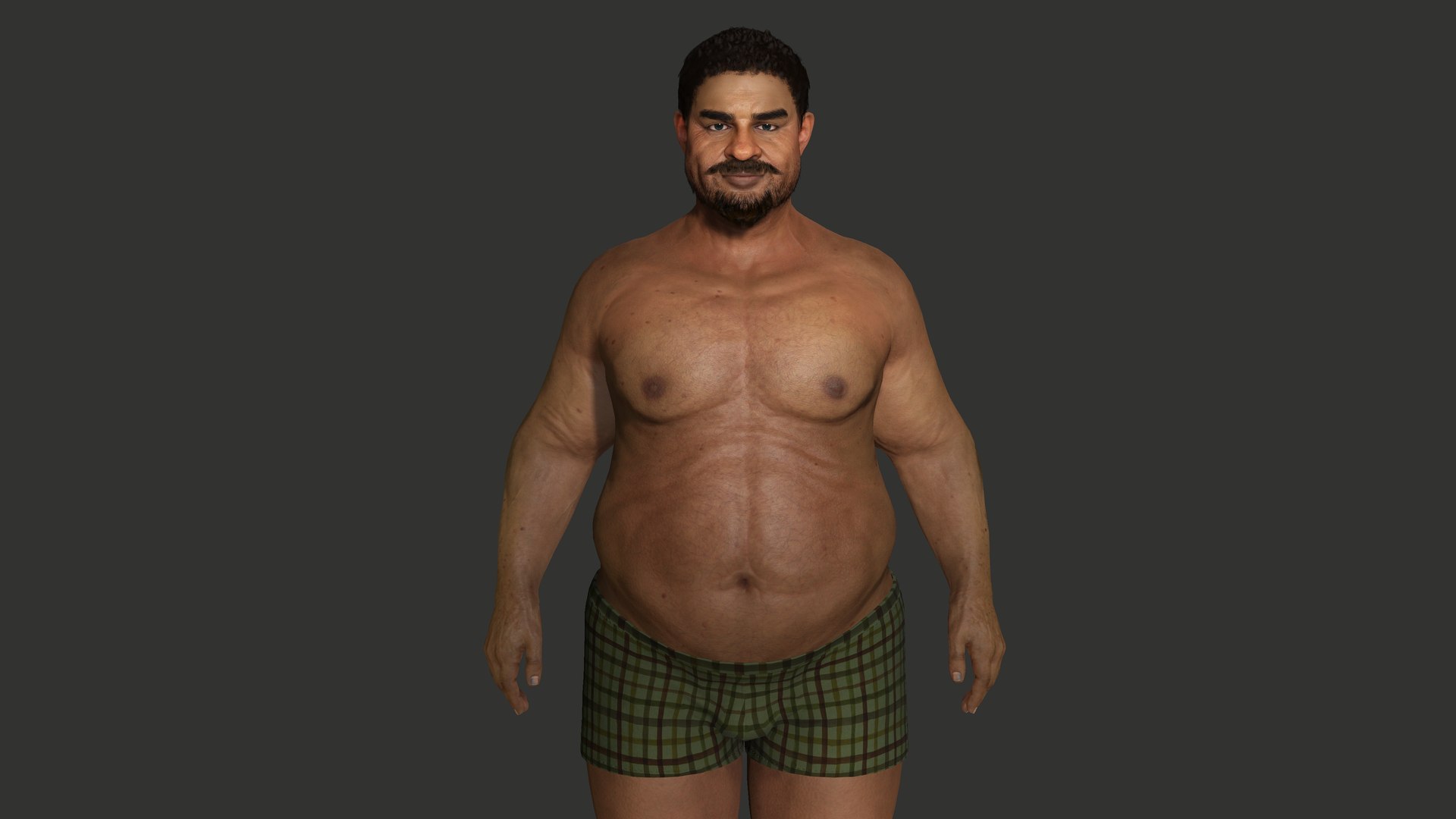 3D AAA 3D REALISTIC OVERWEIGHT AFRICAN MALE CHARACTER -OLD FAT BODY ...
