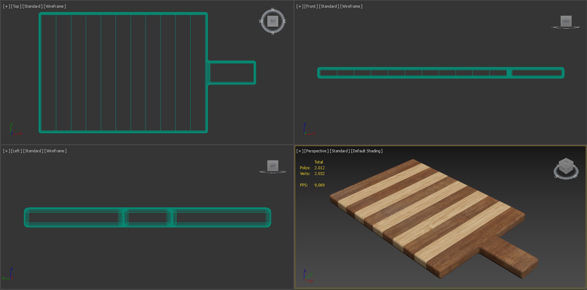 High-Quality Wooden Cutting Board 3D model - TurboSquid 2166322