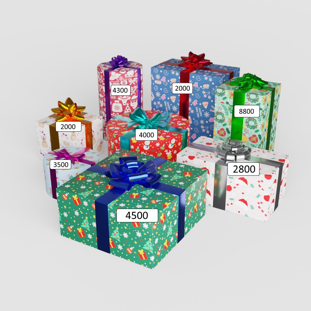 3D Gift Box Kit - TurboSquid 1820036