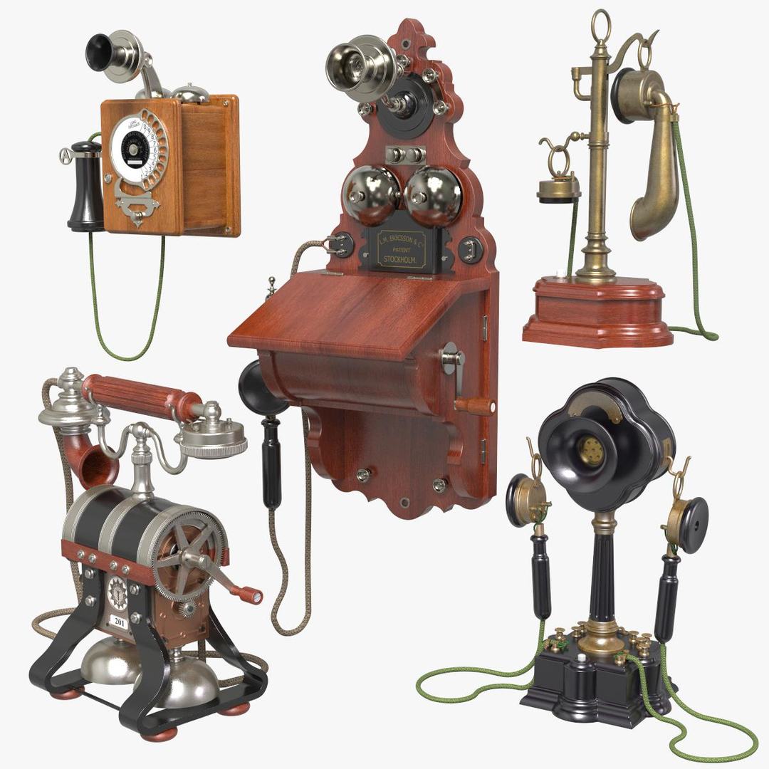 Modello 3D Set di telefoni antichi - TurboSquid 2297680