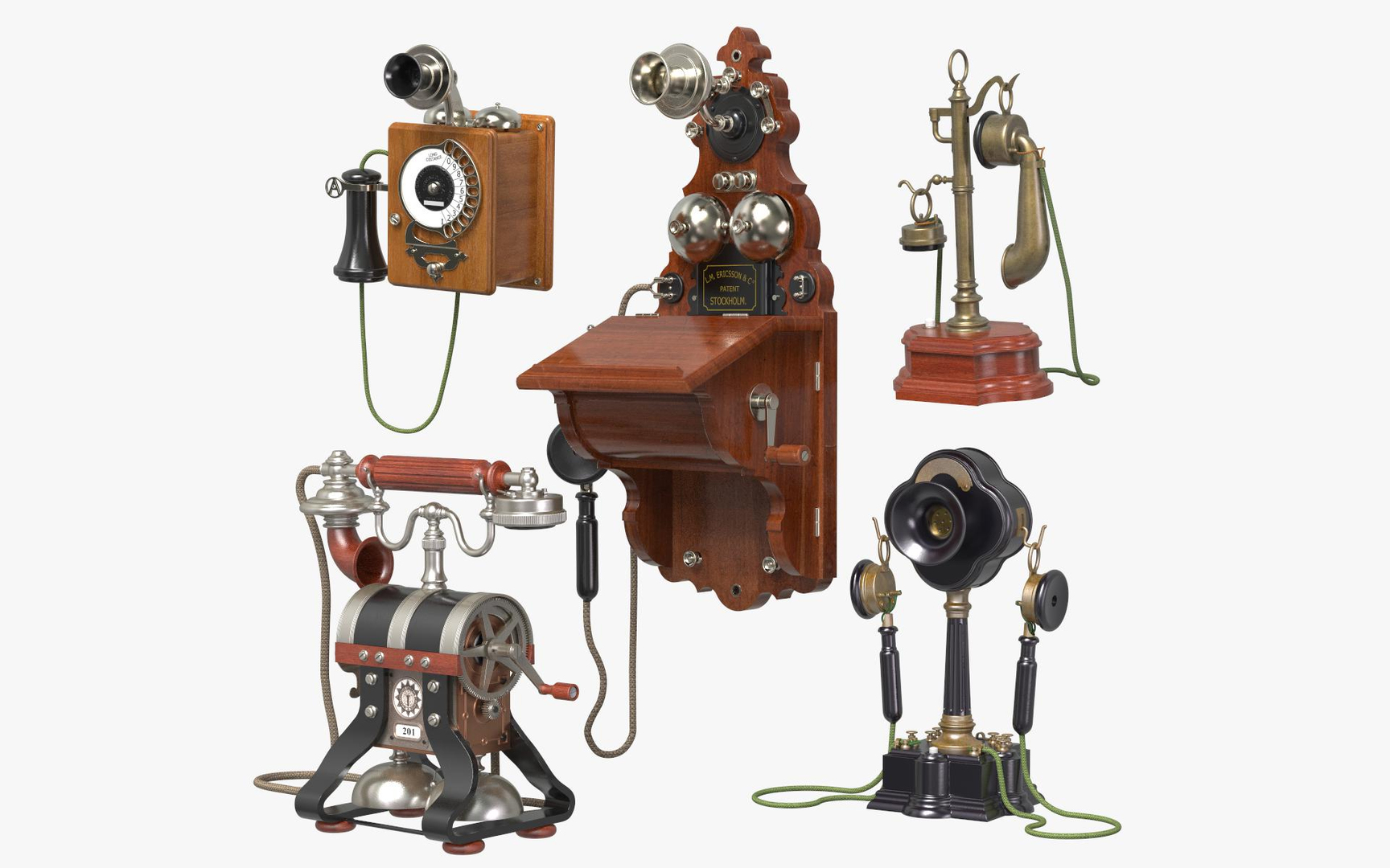 Modello 3D Set di telefoni antichi - TurboSquid 2297680