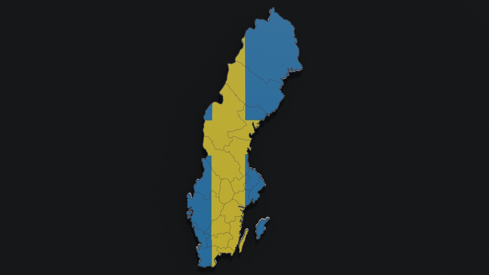 3D Political Map Of Sweden - TurboSquid 2077321