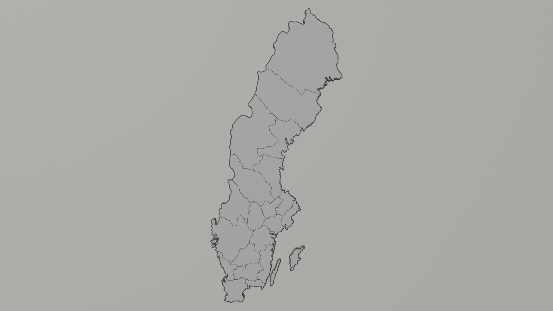 3D Political Map Of Sweden - TurboSquid 2077321