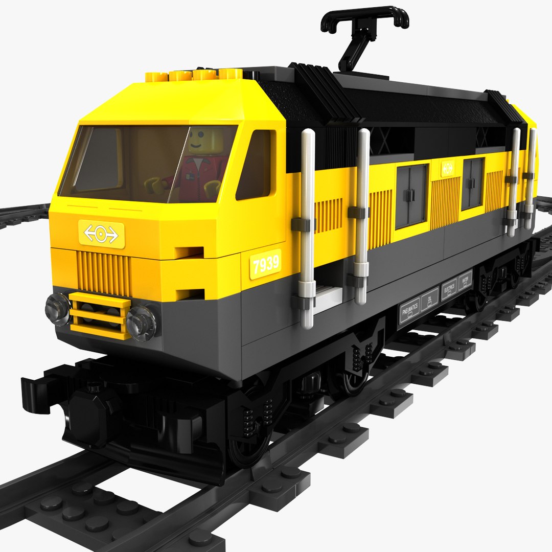 3d Lego Train Set Model