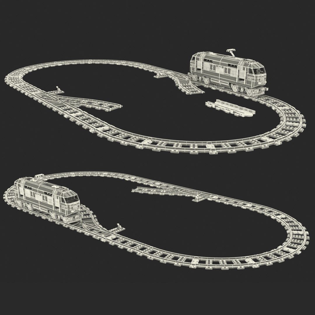 3d Lego Train Set Model