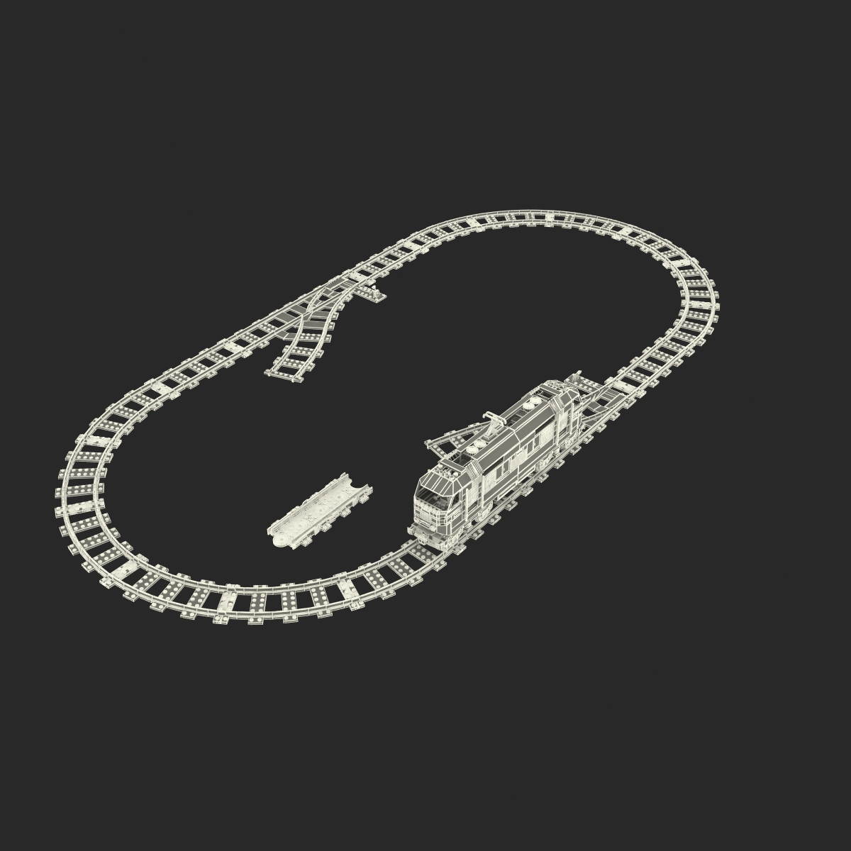 3d lego train set model