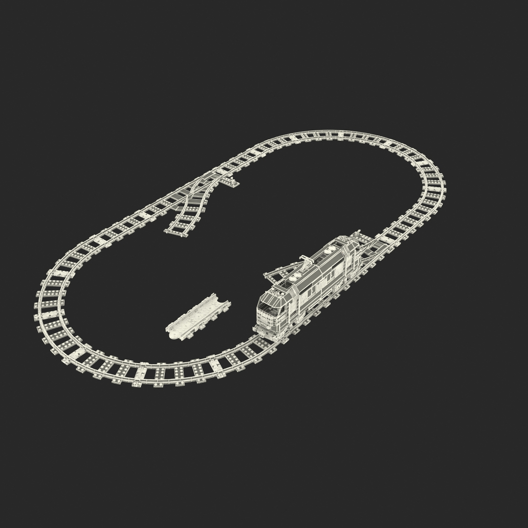 3d Lego Train Set Model