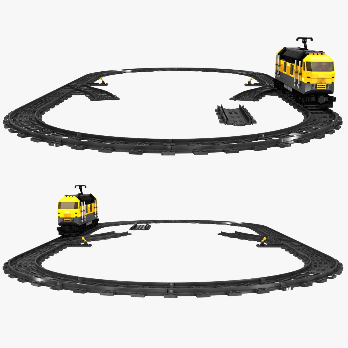 3d lego train set model