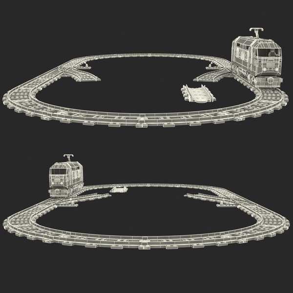 3d lego train set model