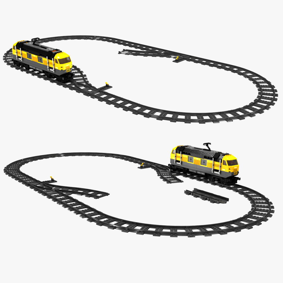 3d lego train set model