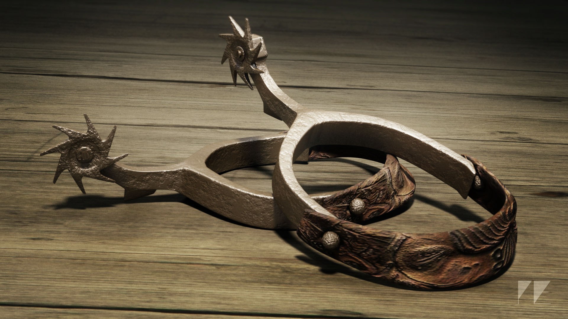 3d Wild West Cowboy Spurs Model